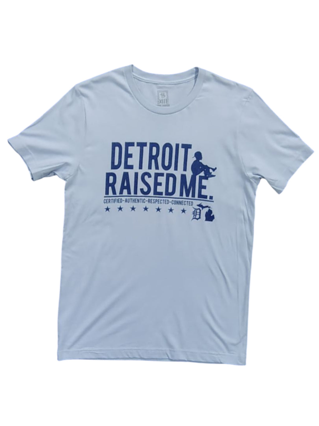 313 Detroit Raised Me Tee LIGHT BLUE/NAVY – Three Thirteen Store